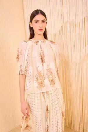 Ulla Johnson Pippa Short Sleeve Blouse - Alabaster