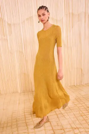 Ulla Johnson Maxine Short Sleeve Knit Maxi Dress