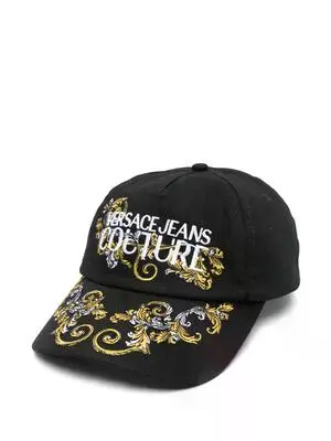 Versace Logo-embroidered Cap - Black