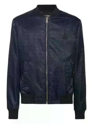 Philipp Plein Monogram-pattern Bomber Jacket - Blue