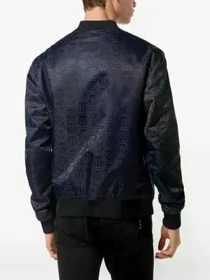 Philipp Plein Monogram-pattern Bomber Jacket - Blue