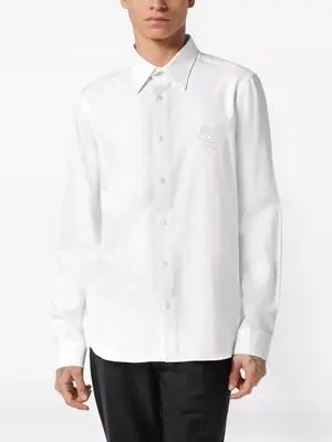 Philipp Plein Skull-embroidered Button-up Shirt - White