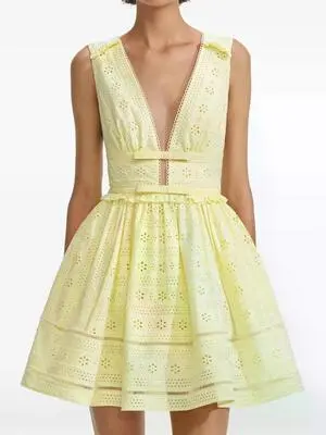 SELF-PORTRAIT Cotton Dress - Yellow