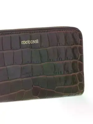 Roberto Cavalli Crocodile-effect Zip Wallet
