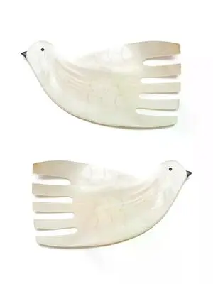 GOHAR WORLD Bird-shaped Hair Combs - White