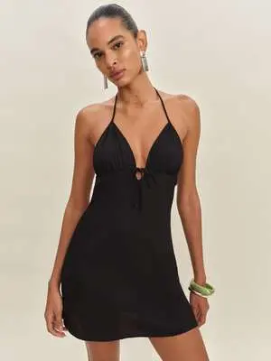 REFORMATION Fiora Mini Dress - Black