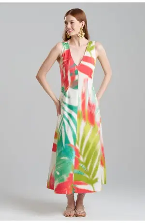Natori Usami V-neck Maxi Dress - Green