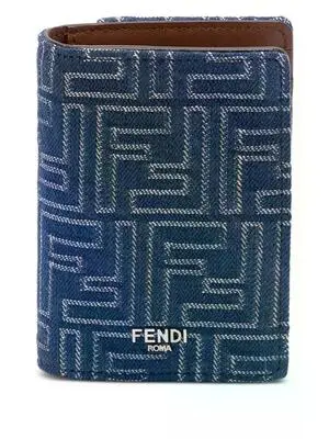 Fendi Ff Denim Wallet - Blue
