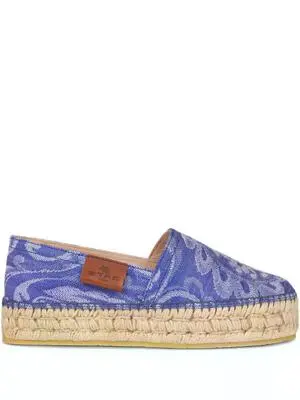 Etro Patterned-jacquard Espadrilles - Blue