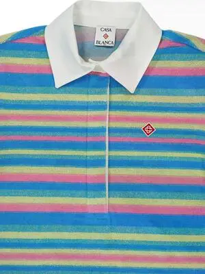 Casablanca Striped Polo Top