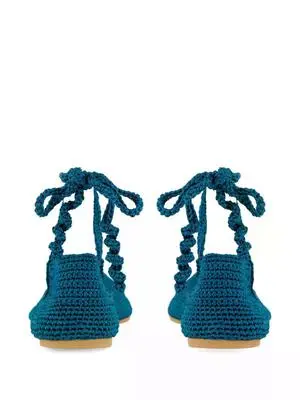 KASHURA Crochet-knit Flat Ballet Shoes - Blue
