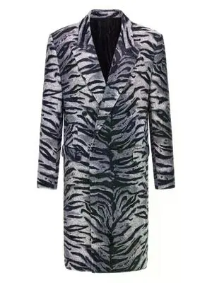 Roberto Cavalli Tiger-print Double-breasted Overcoat