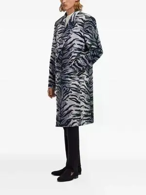 Roberto Cavalli Tiger-print Double-breasted Overcoat