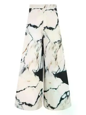 Roberto Cavalli Marble-print Trousers - White