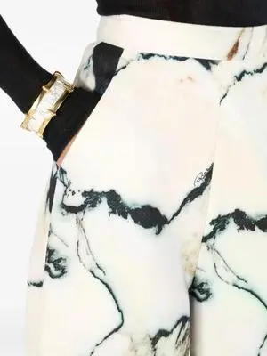 Roberto Cavalli Marble-print Trousers