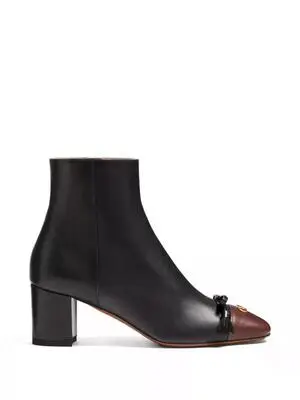 Valentino Garavani Two-tone Kidskin Leather Ankle Boots With Vlogo Detail