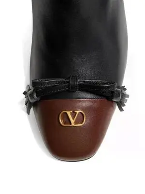 Valentino Garavani Two-tone Kidskin Leather Ankle Boots With Vlogo Detail