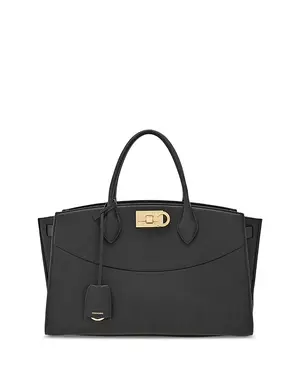 FERRAGAMO Soft Studio Large Tote Bag - Nero