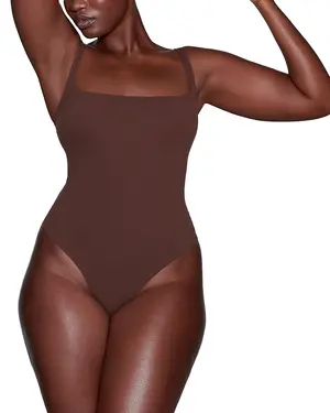 SKIMS Fits Everybody Square Neck Bodysuit - Cocoa