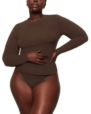 SKIMS Fits Everyone Long Sleeved Tee - Cocoa