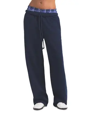 SKIMS Straight Leg Fleece Pants - Navy