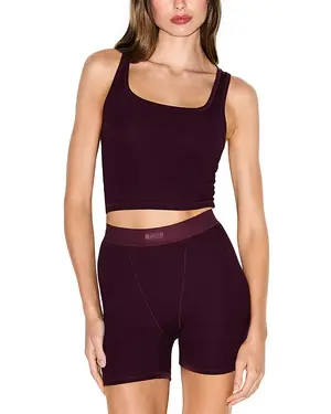 SKIMS Cotton Rib Tank Top - Currant