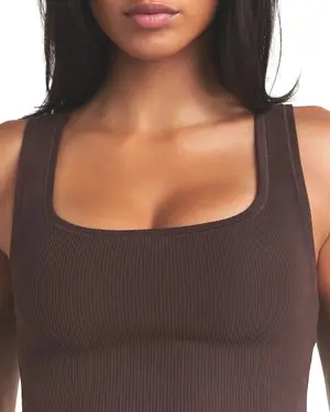 SKIMS Cotton Rib Tank Top - Espresso