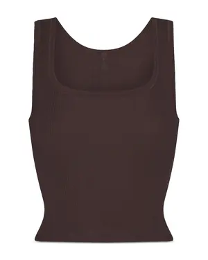 SKIMS Cotton Rib Tank Top - Espresso