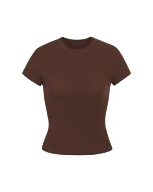 SKIMS Fits Everybody Short Sleeved Tee - Cocoa