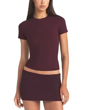 SKIMS Fits Everybody Short Sleeved Tee Currant