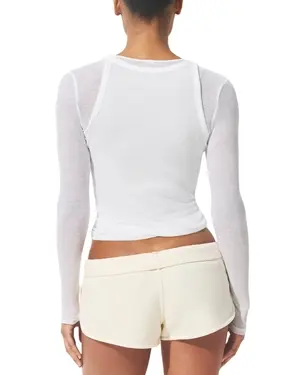 SKIMS Sheer Cotton Tank Top - Snow