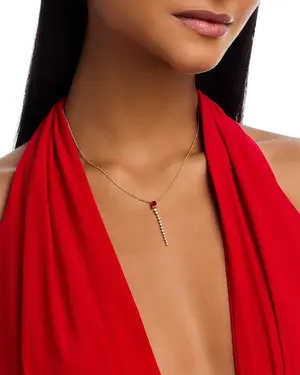 Bloomingdale'S Ruby And Diamond Lariat Necklace