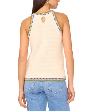 Vince Camuto Pointelle Halter Tank Top