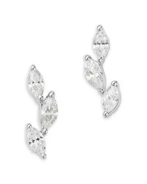 Bloomingdale'S Diamond Marquis Cut Stud Earrings - White