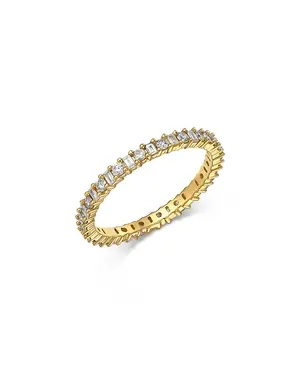 Bloomingdale'S Diamond Round & Baguette Eternity Band In 14k Yellow - Gold