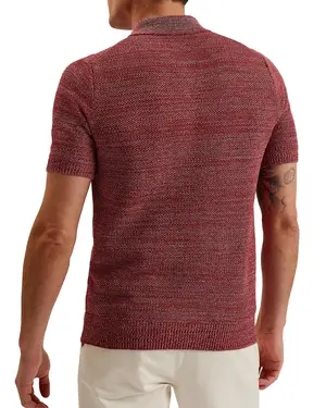 Ted Baker London Blossam Textured Quarter Zip Polo Shirt
