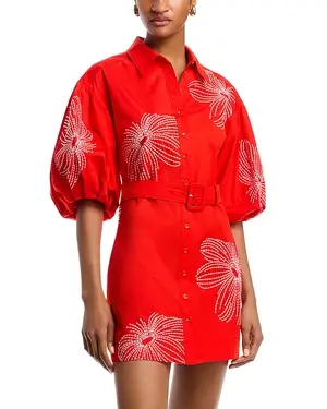 rhea embroidered midi dress Rhea Black and Tan Palm Leaf Midi Dress