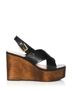 Cinq À Sept Vinny Wedge Sandals - Black