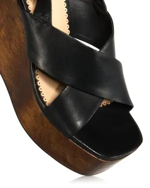 Cinq À Sept Vinny Wedge Sandals - Black