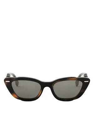 Fendi Interlace Cat Eye Sunglasses - Havana/smoke