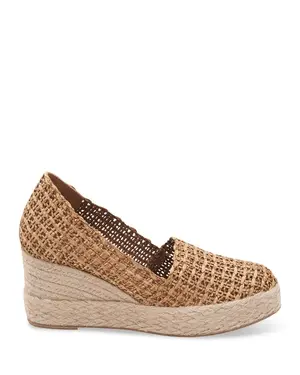 Andre Assous Patti Espadrille Wedge Pumps - Camel Woven