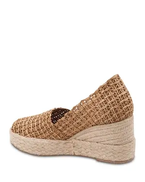 Andre Assous Patti Espadrille Wedge Pumps - Camel Woven
