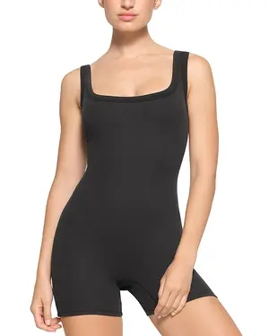 Skims Cotton Rib Onesie Bodysuit In Soot - 50% Off | Editorialist