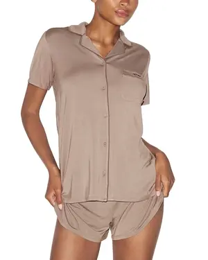 SKIMS Soft Lounge Short Sleeve Pajama Set Fossil