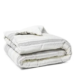 COYUCHI Lost Coast Organic Duvet Cover, King/california King - White/grey
