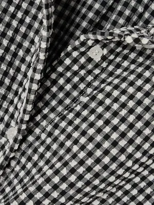 Hunza G Gingham Seersucker Shirt - Black