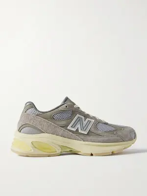 NEW BALANCE Rubber And Suede-trimmed Mesh Sneakers - Gray