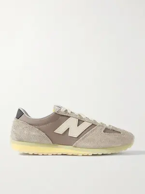 NEW BALANCE 471 Suede And Leather Trimmed Canvas Sneakers - Brown