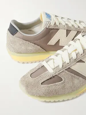 NEW BALANCE 471 Suede And Leather Trimmed Canvas Sneakers - Brown