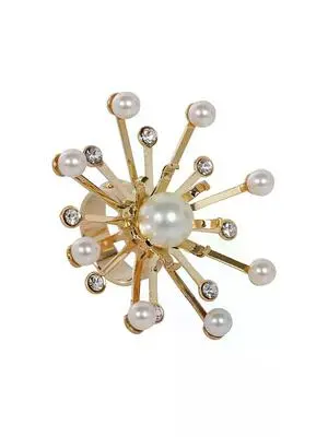 HELENE ZUBELDIA Pearl Embellished Starburst Ring - Gold
